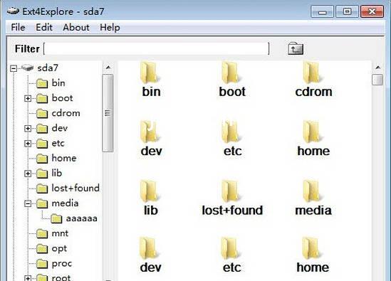 在windows下查看Ext4分区文件工具_Ext4Explore绿色版 V1.7 下载-xiaowei-极全网